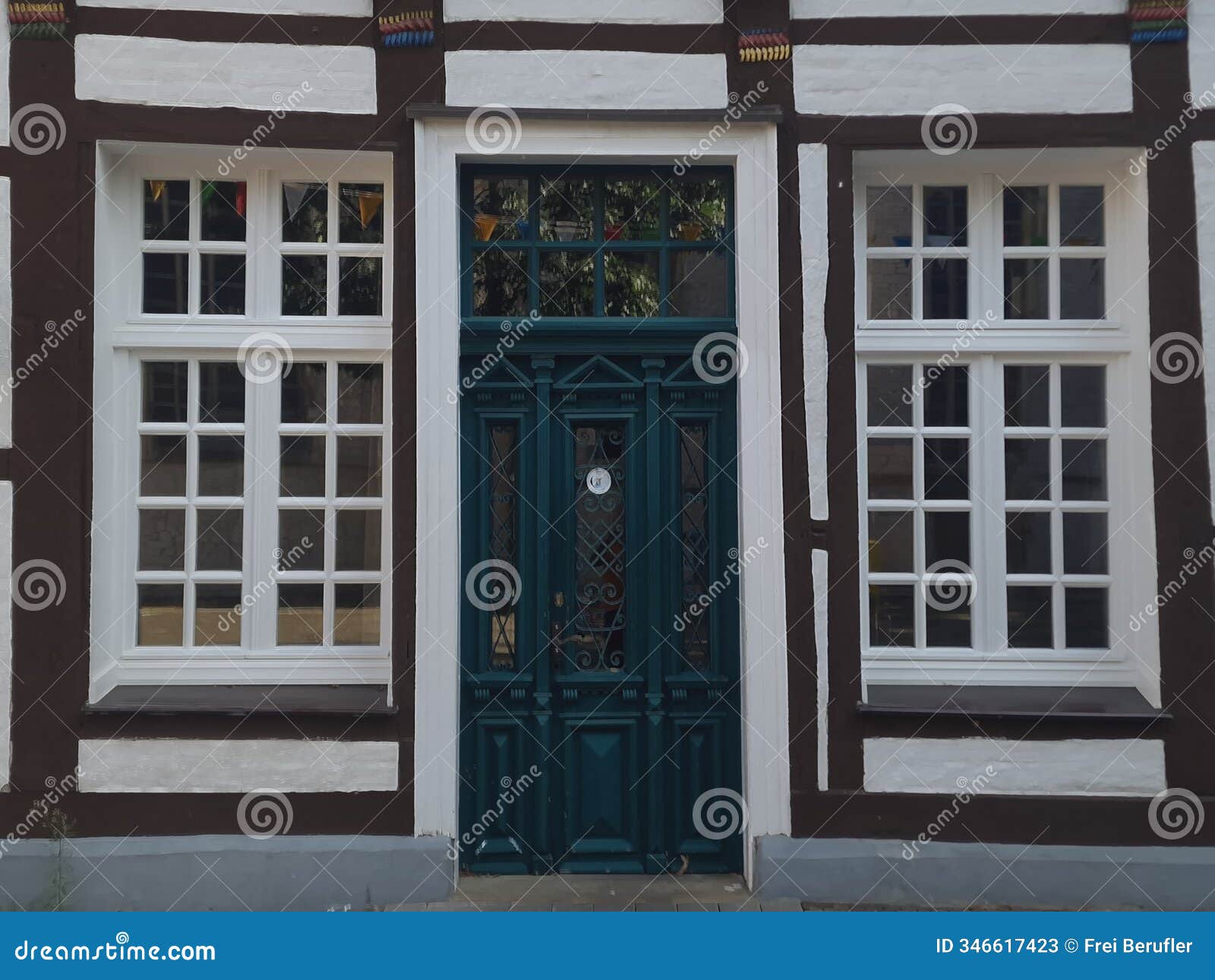 Rectangular Windows with Square Divisions and White Frames on a Half ...