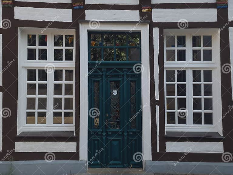 Rectangular Windows with Square Divisions and White Frames on a Half ...