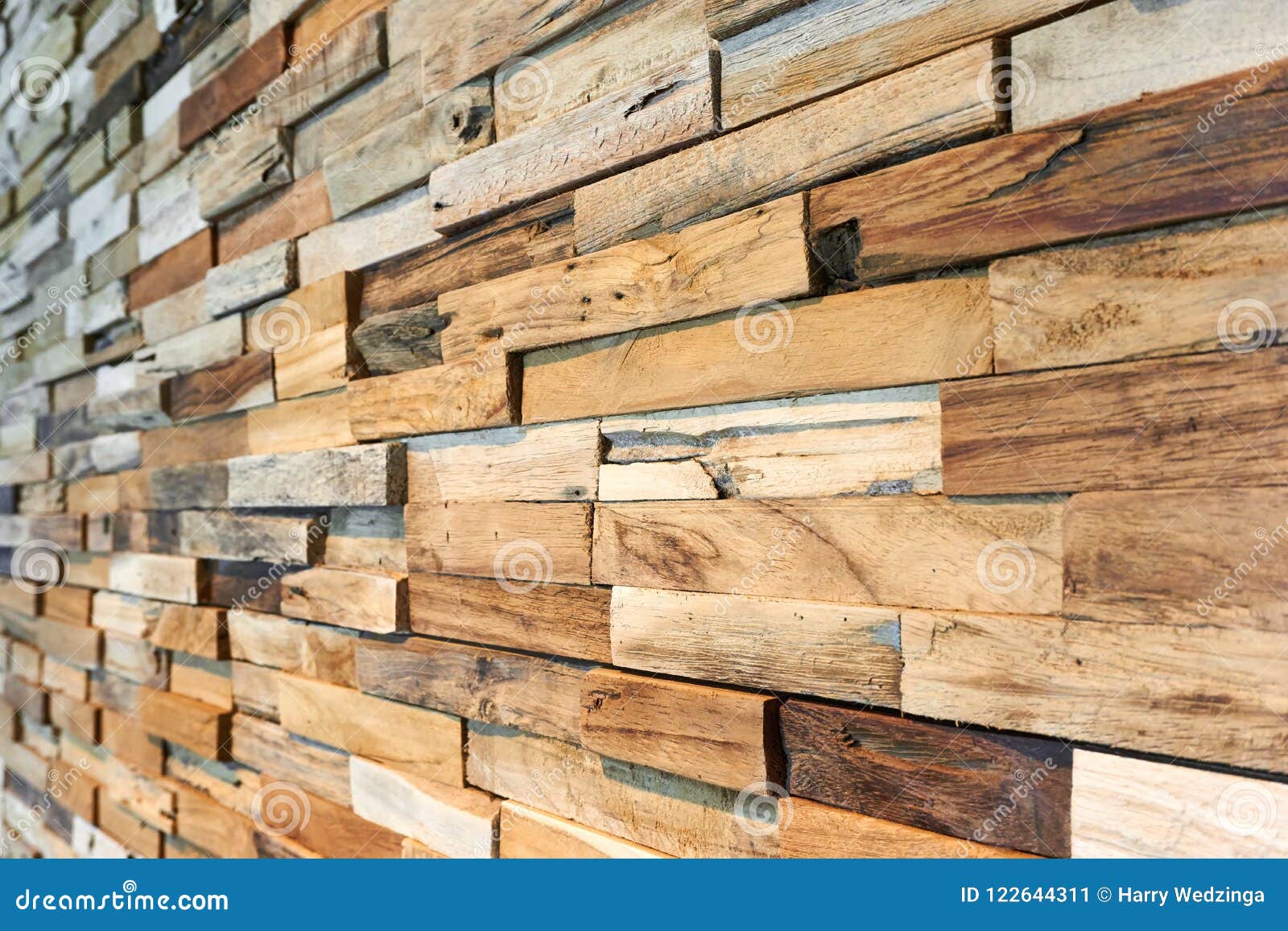 Rectangular Wooden Blocks As a Wall Decoration Stock Image - Image of ...