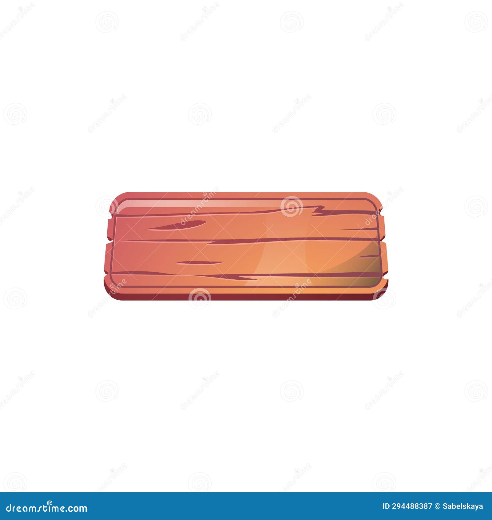 Rectangular Wooden Button Game Design Ui Element. Stock Vector ...