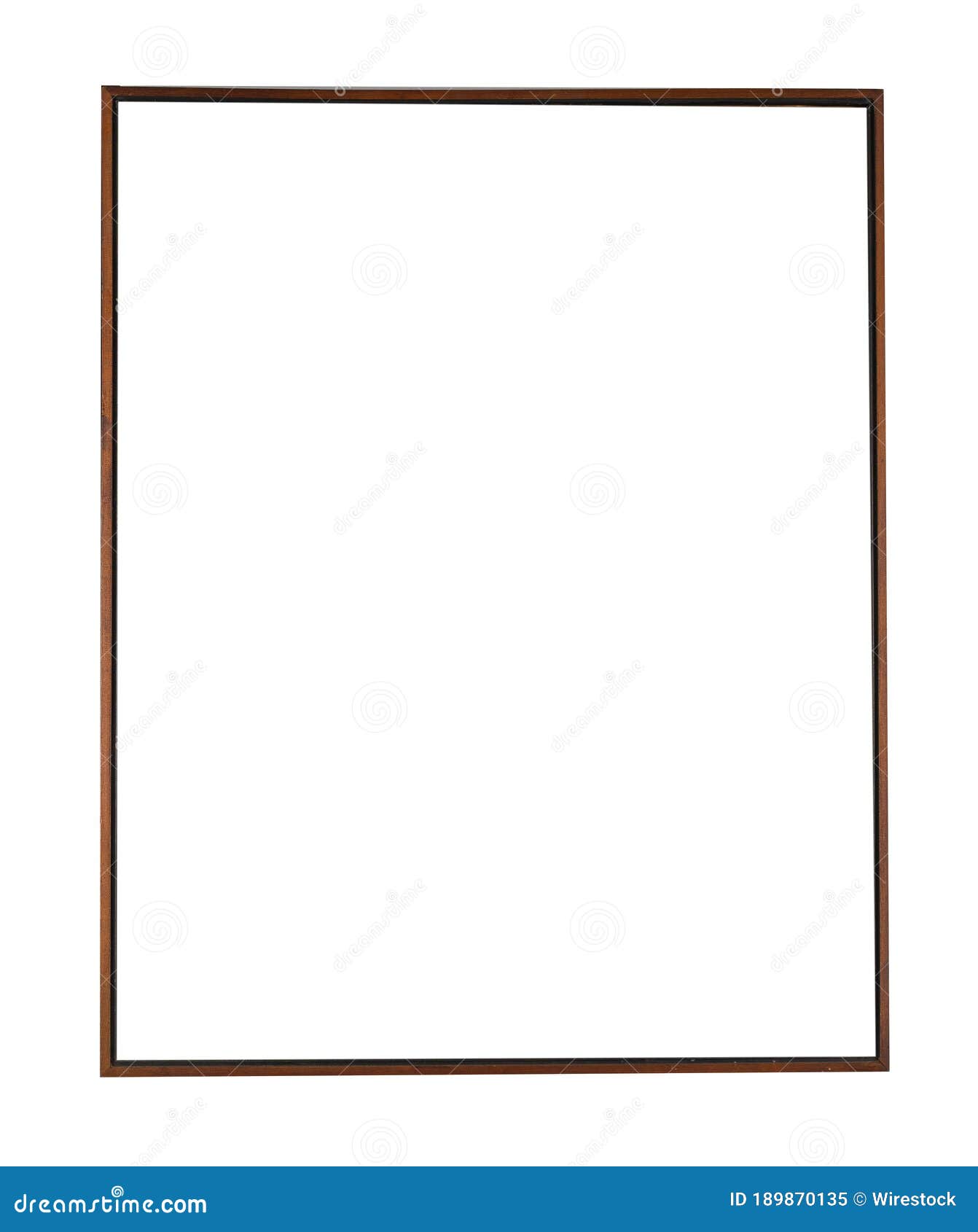 Rectangular Wooden Frame for Painting or Picture Isolated on a White ...
