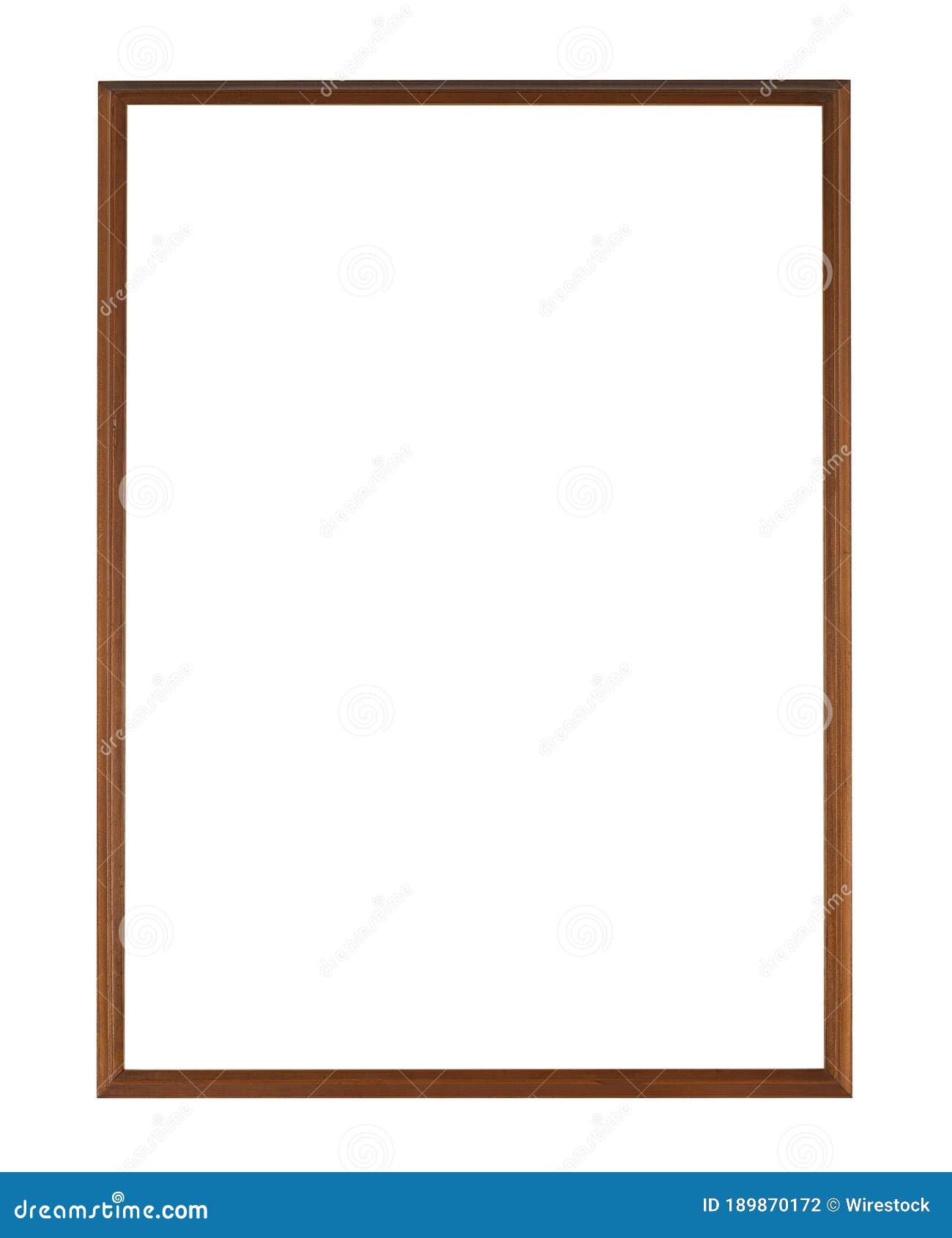 Rectangular Wooden Frame for Painting or Picture Isolated on a White ...