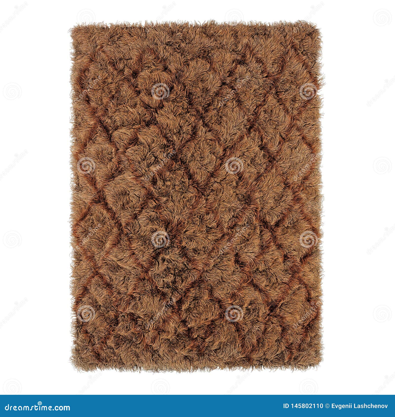 Rectangular Wool Brown Carpet Isolated Background 3d Stock Illustration ...