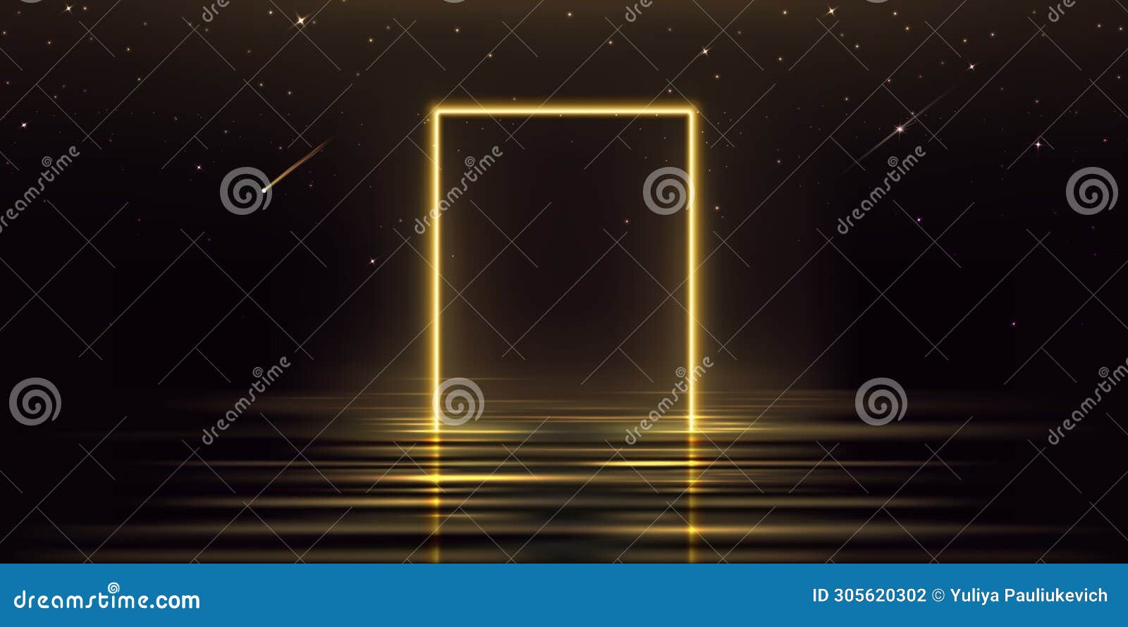 Rectangular Yellow Banner Frames, Borders, Painted On Transparent ...