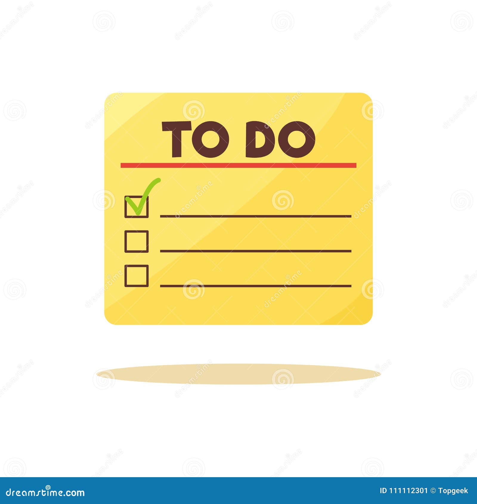 Rectangular Yellow List Banner Vector Illustration Stock Vector ...