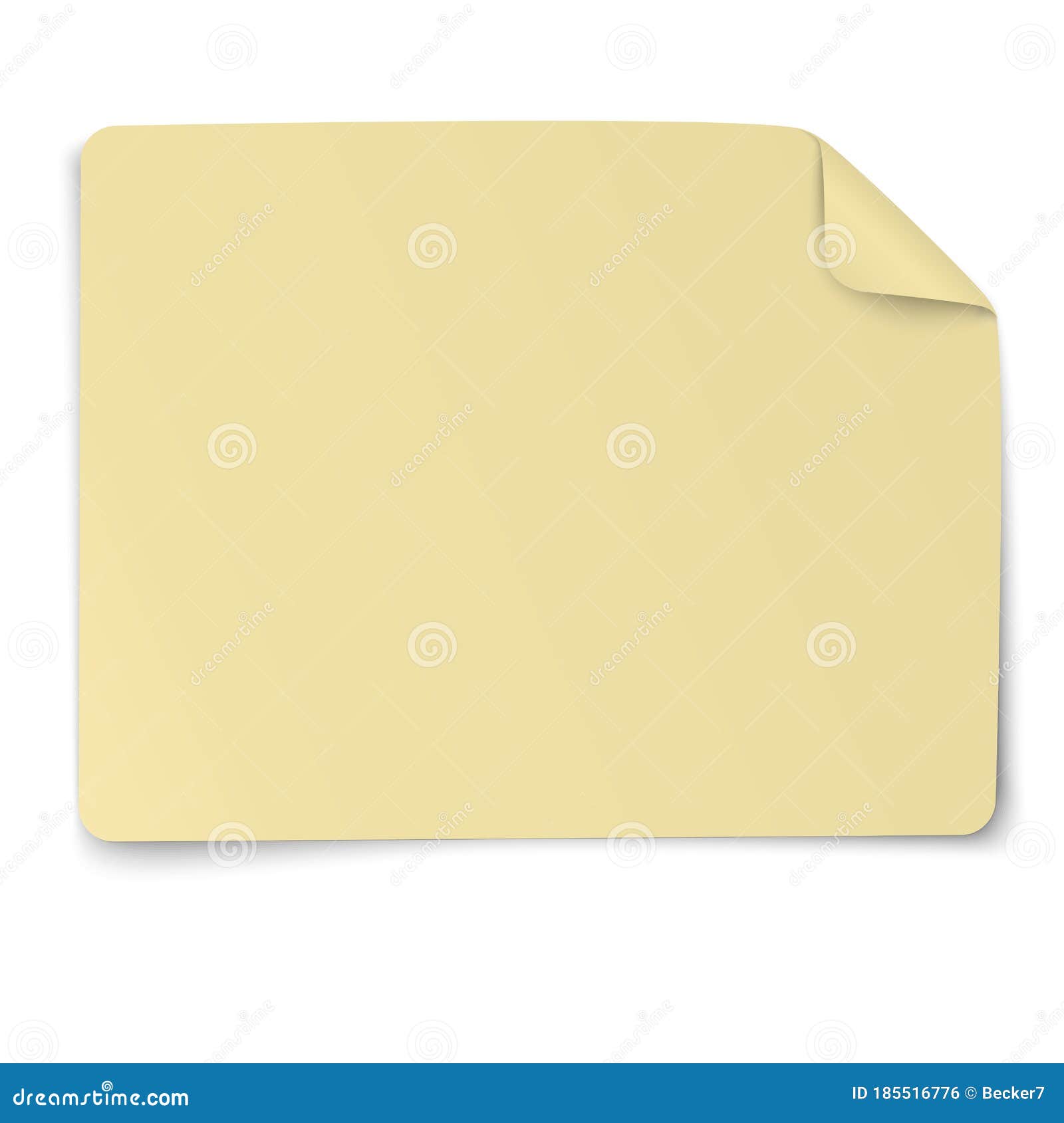 Rectangular Yellow Paper Sticker Note Isolated on White Background ...
