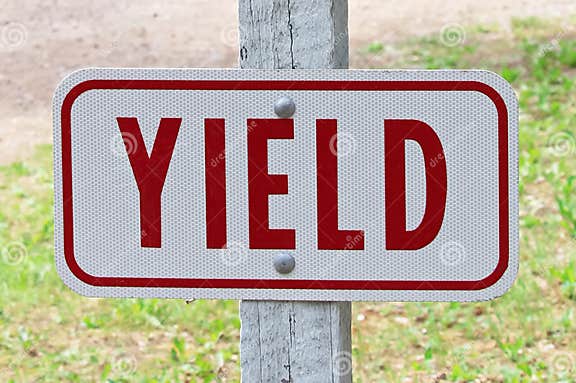 A Rectangular Yield Word Sign Stock Image - Image of alert, white: 96515471