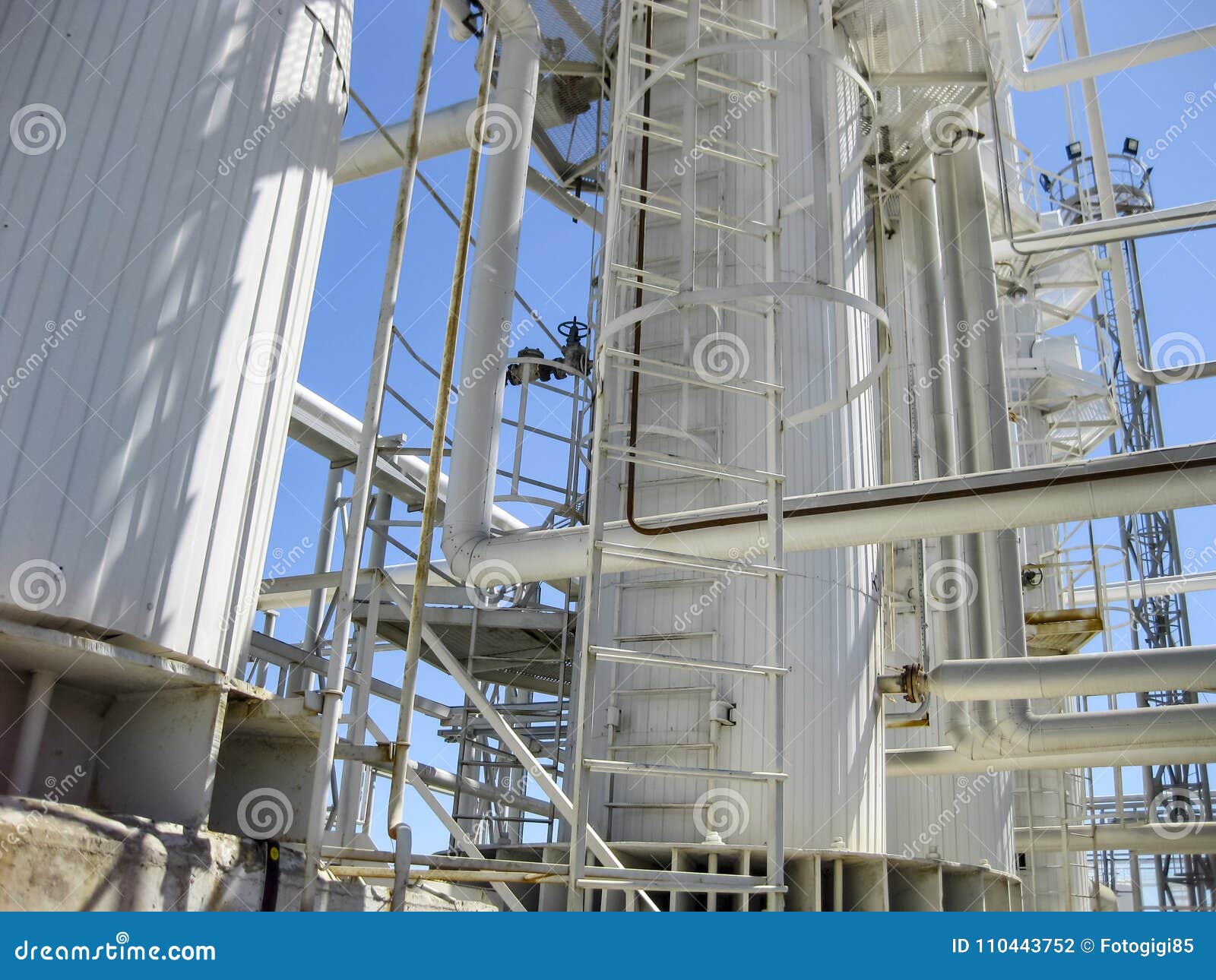 Rectification Columns of the Oil Refinery. Refinery Equipment ...