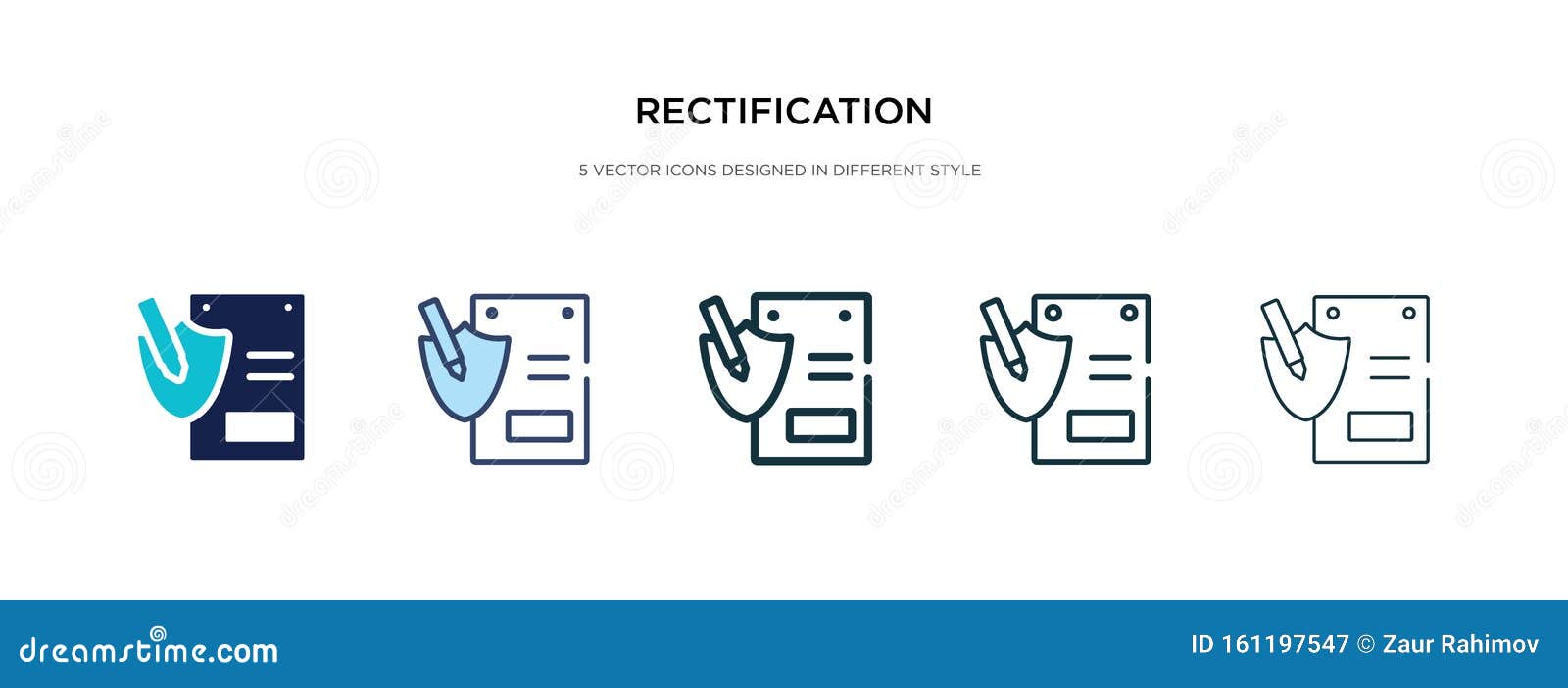 Rectification Icon in Different Style Vector Illustration. Two Colored and Black Rectification ...