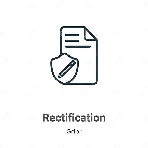 Rectification Outline Vector Icon. Thin Line Black Rectification Icon ...