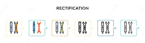 Rectification Vector Icon in 6 Different Modern Styles. Black, Two ...