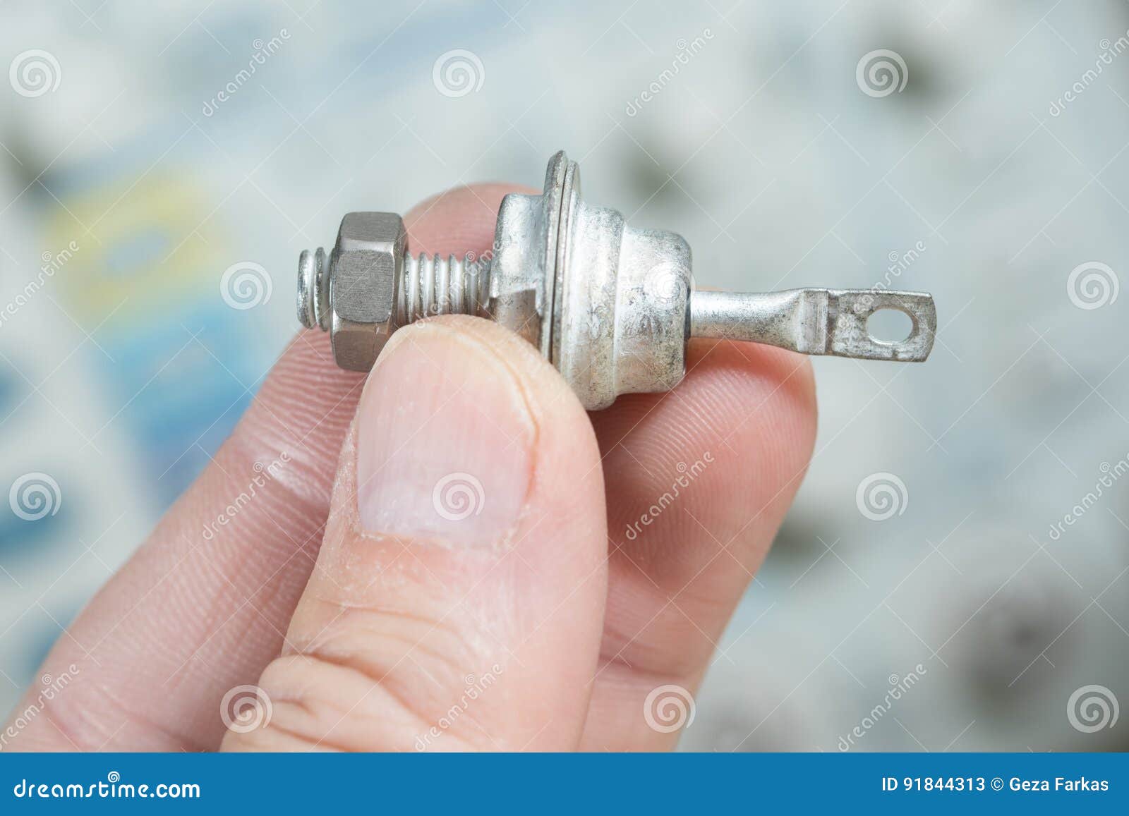 Rectifier Diodes in Man Hand Stock Image - Image of component ...