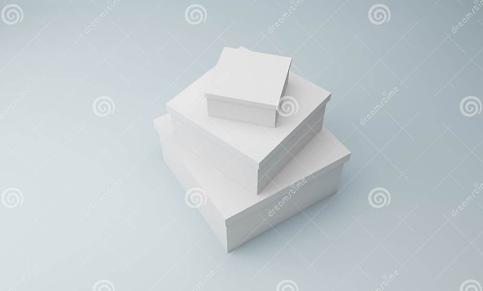 Rectángulo Blanco En Blanco Aislado En Blanco Representación 3d Stock de ilustración ...