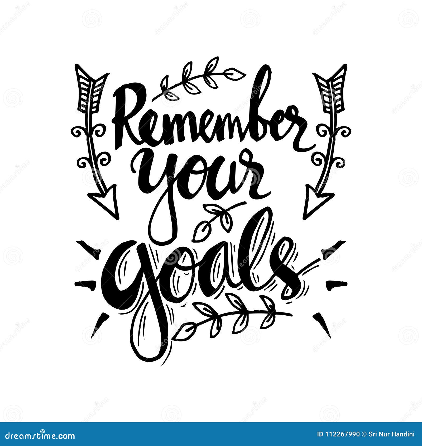 Recuerde Su Poner Letras De Las Metas Stock de ilustración ...