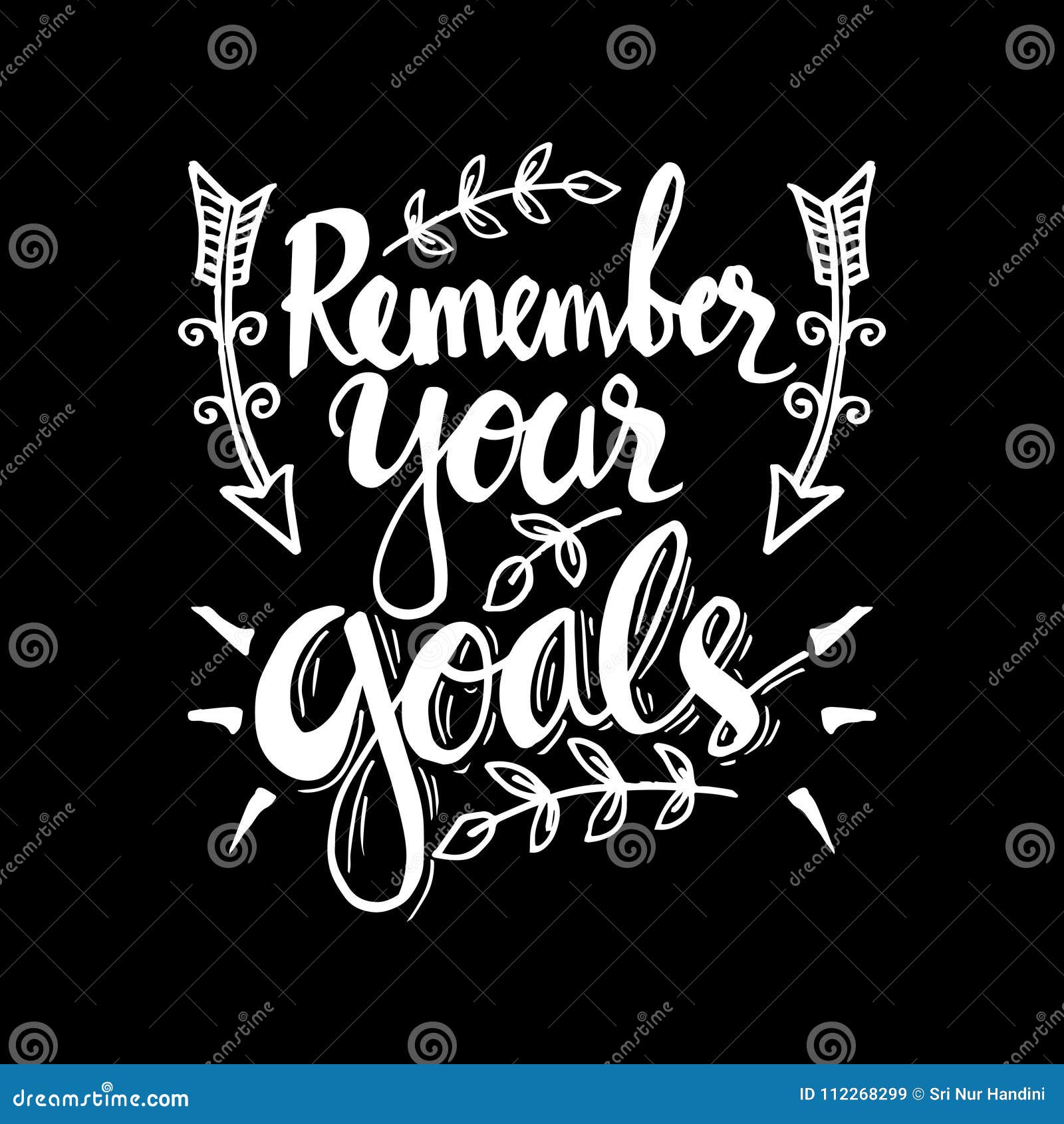 Recuerde Su Poner Letras De Las Metas Stock de ilustración ...