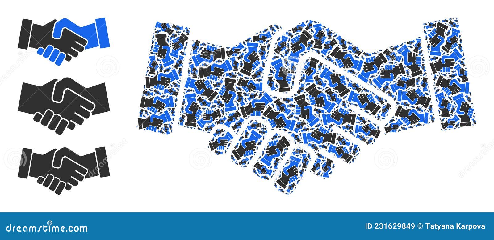 Recursion Handshake Icon Self Collage Cartoon Vector | CartoonDealer ...