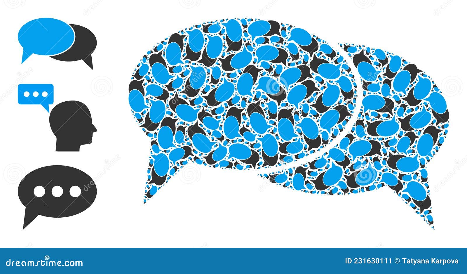 Recursion Chat Messages Icon Self Collage Stock Vector - Illustration ...