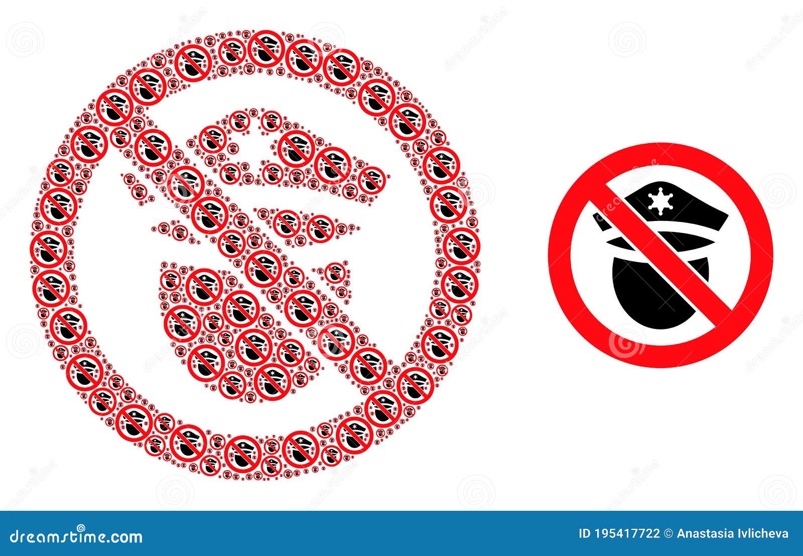 Forbid Police Cop Mosaic of Forbid Police Cop Items and Original Icon ...