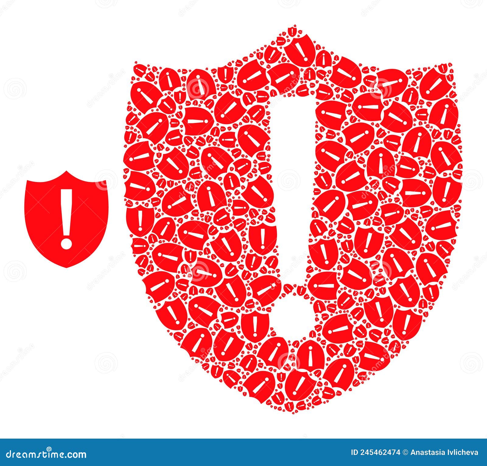 Shield Warning Fractal Collage of Shield Warning Items Stock Vector ...