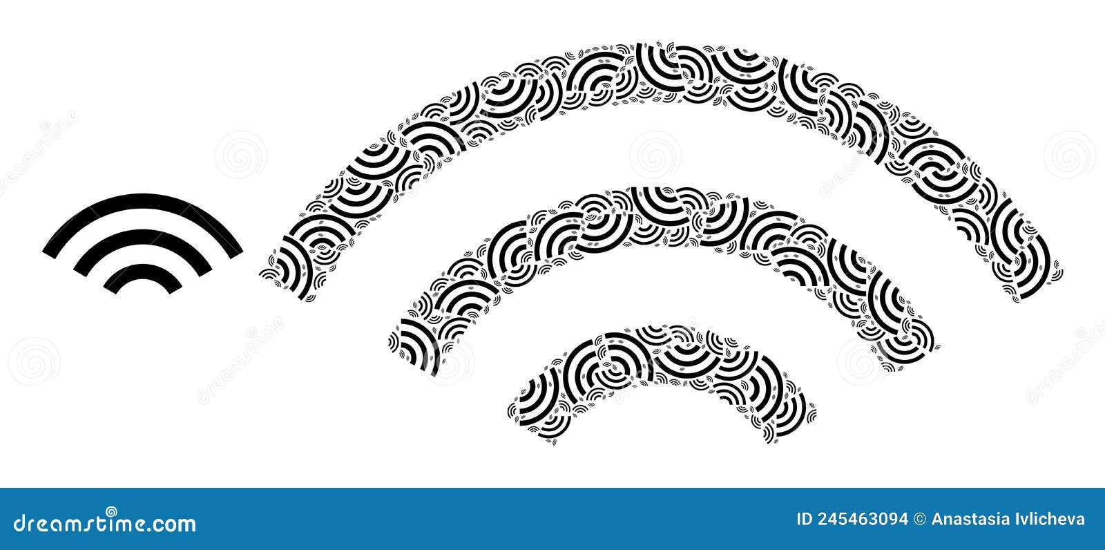 Radio Waves Recursion Composition of Radio Waves Items Stock Vector ...