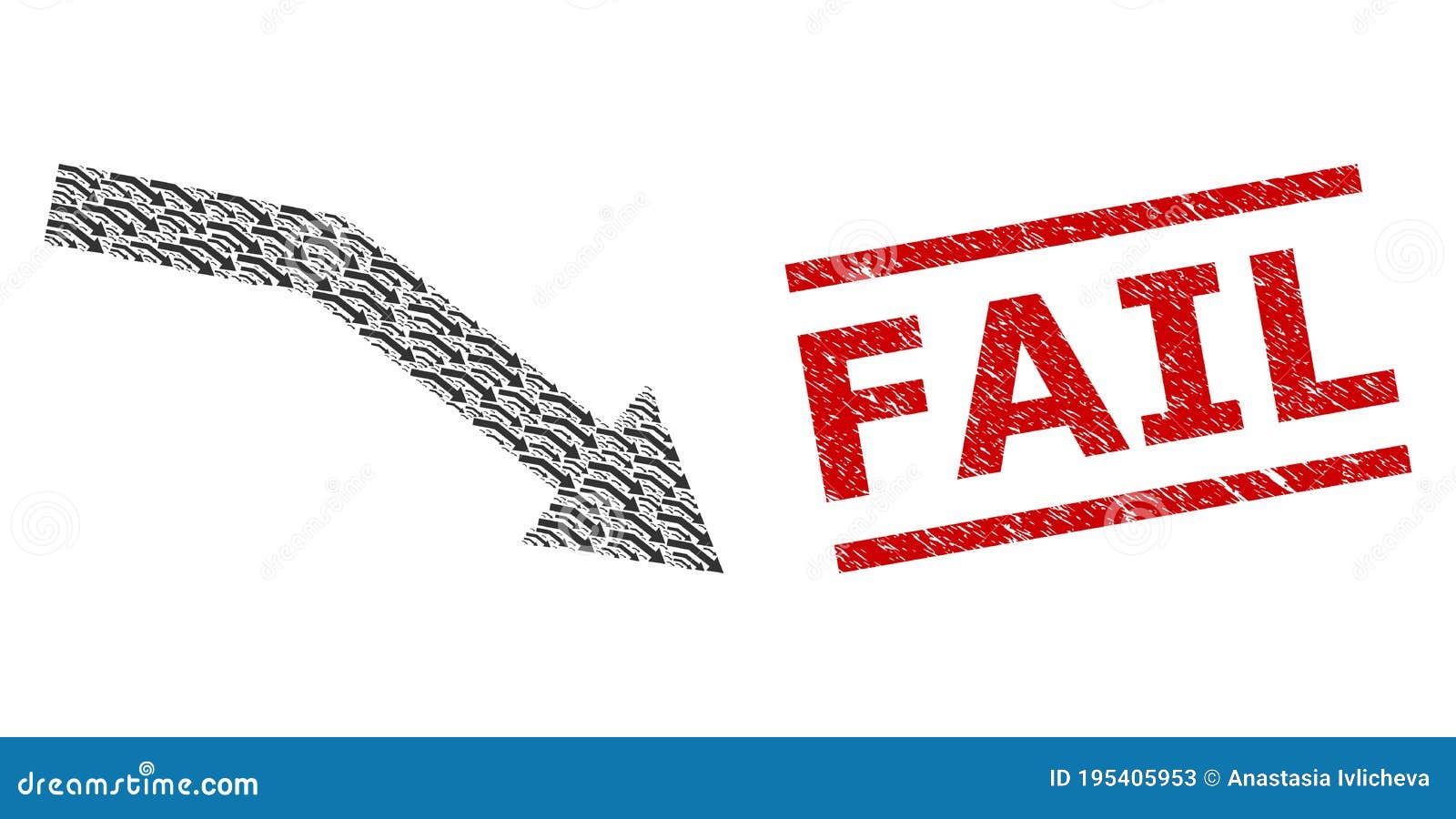 Fail Trend Recursion Mosaic of Fail Trend Items and Textured Fail Seal ...