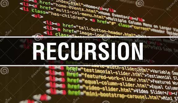 Recursion Concept Illustration Using Code for Developing Programs and App. Recursion Website ...