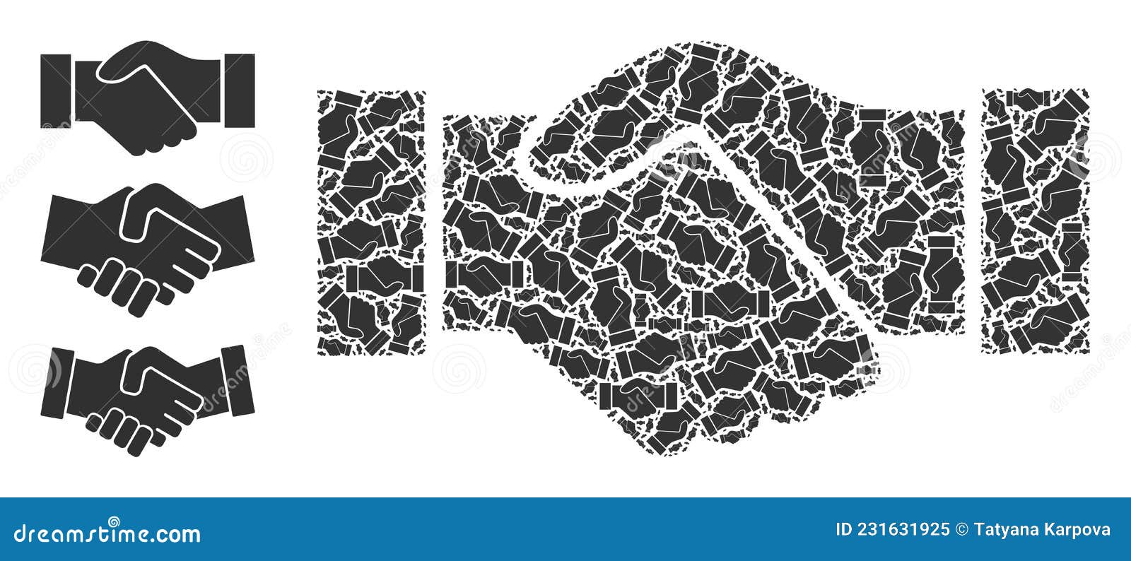 Recursion Handshake Icon Self Collage Cartoon Vector | CartoonDealer ...