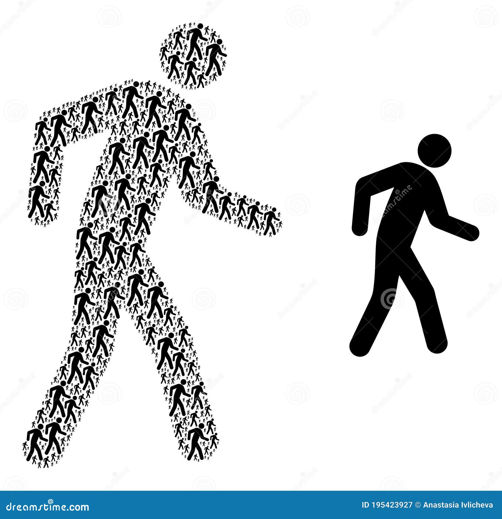 Pedestrian Composition of Pedestrian Items and Source Icon Stock Vector ...