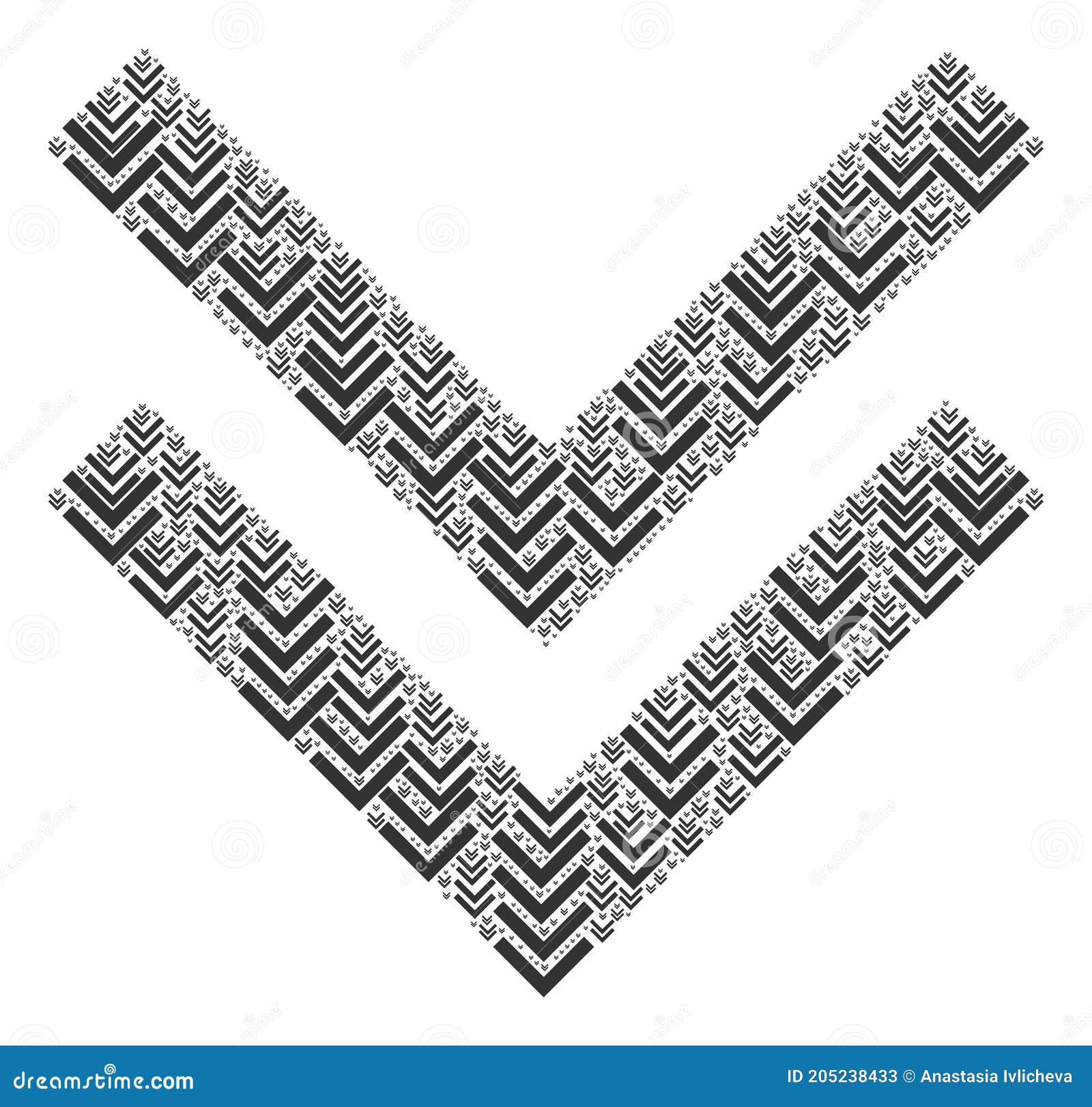 Shift Down Recursion Mosaic of Itself Items Stock Vector - Illustration ...