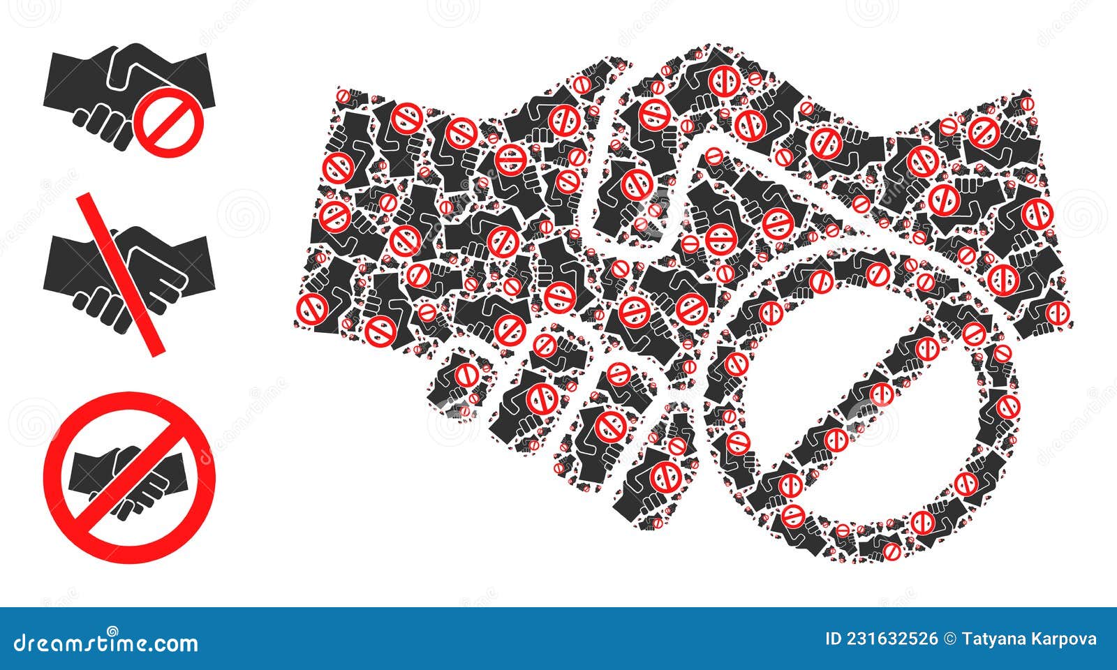 Recursive Avoid Handshake Icon Self Composition Stock Vector ...