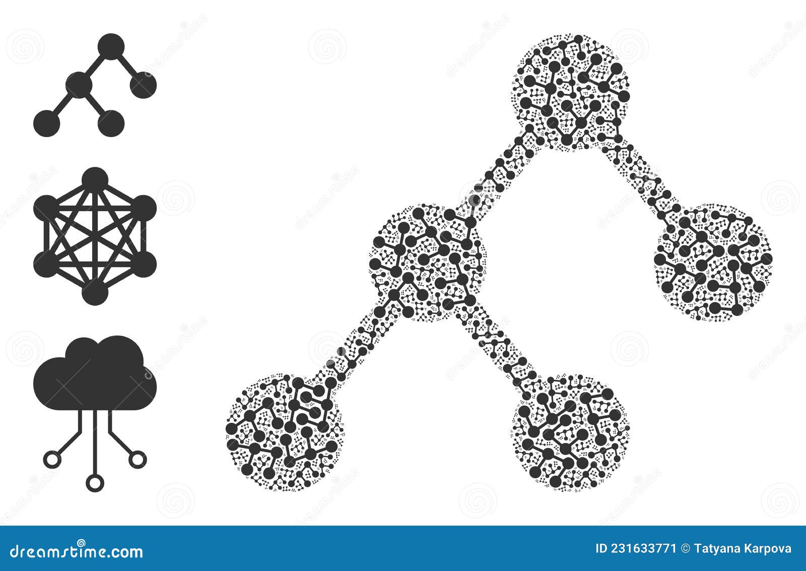 Recursive Binary Structure Icon Self Collage Stock Vector ...