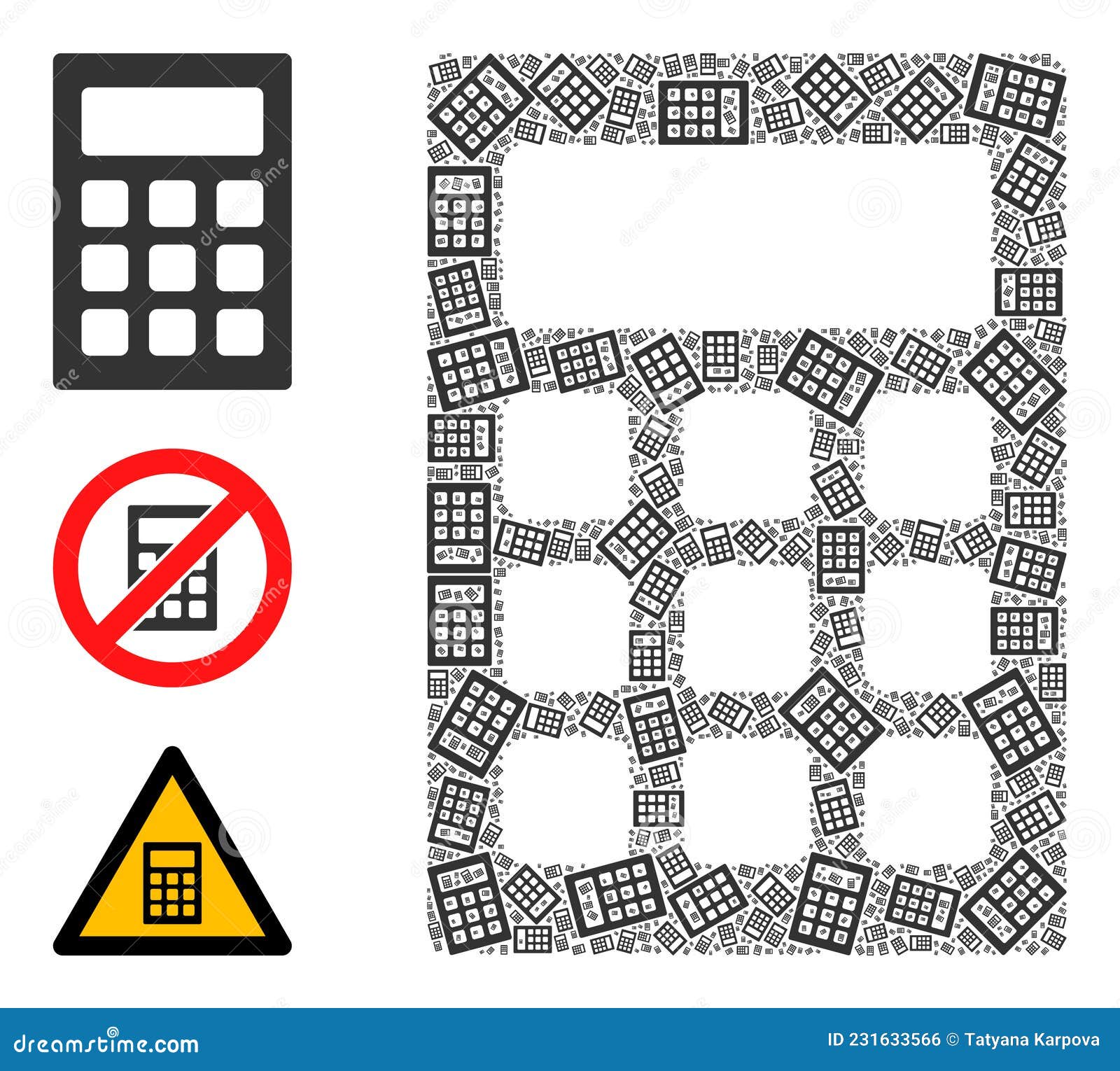 Recursive Calculator Icon Self Mosaic Stock Vector - Illustration of ...