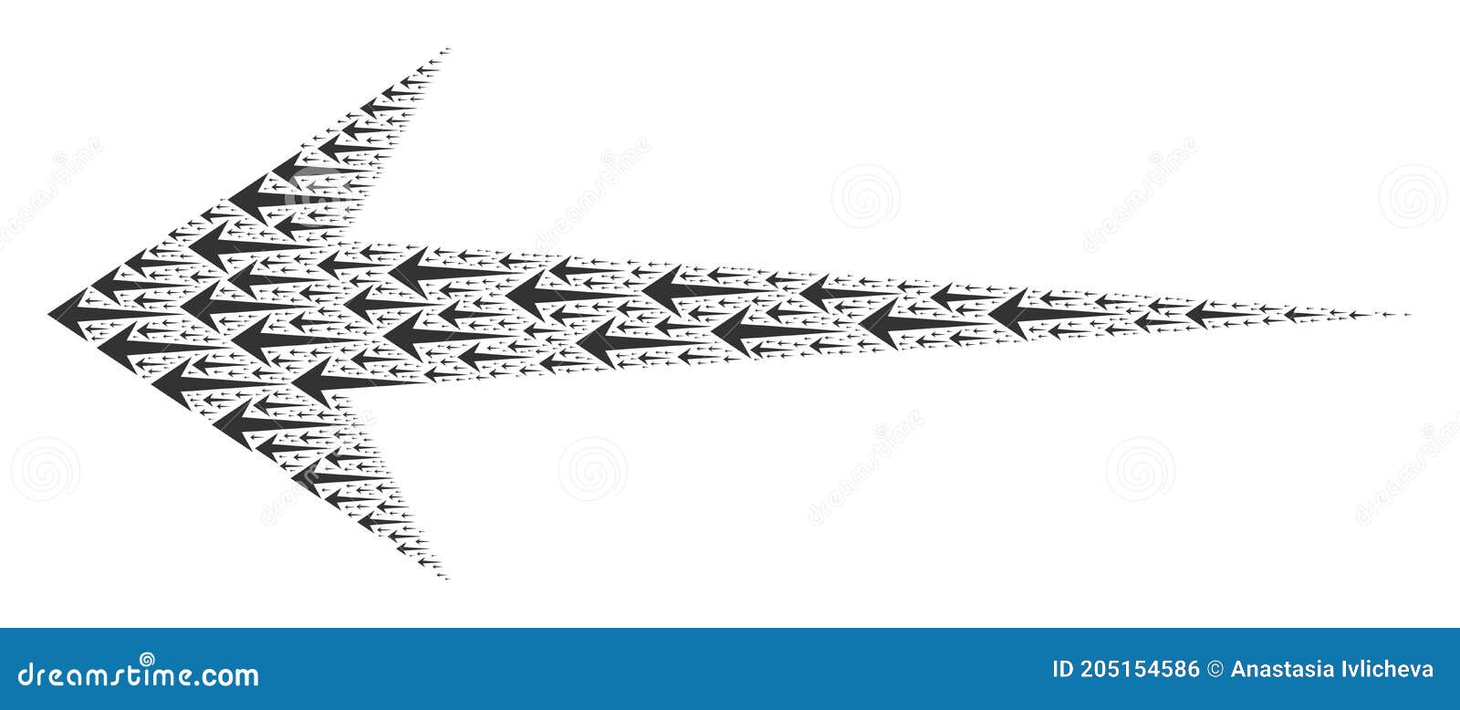 Arrow Left Fractal Composition of Itself Items Stock Vector ...