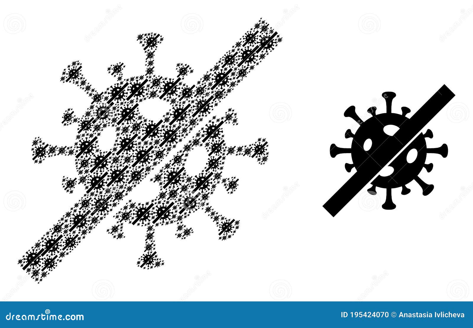 No Flu Virus Mosaic of No Flu Virus Items and Original Icon Stock ...