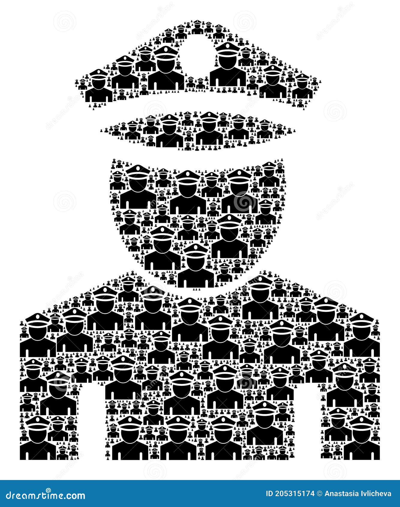 Policeman Recursive Collage of Itself Icons Stock Vector - Illustration ...