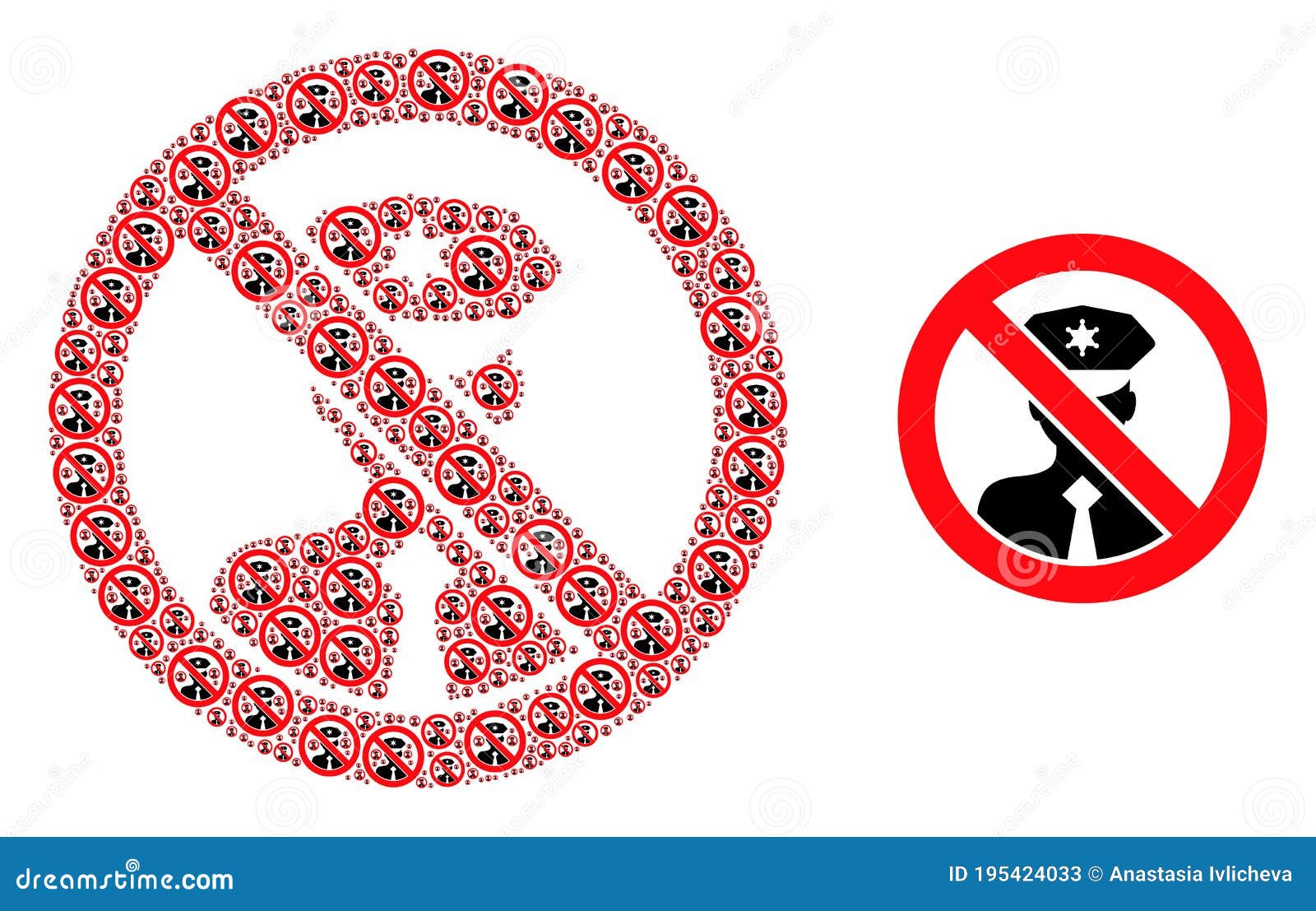 Stop Policeman Composition of Stop Policeman Icons and Basic Icon Stock ...