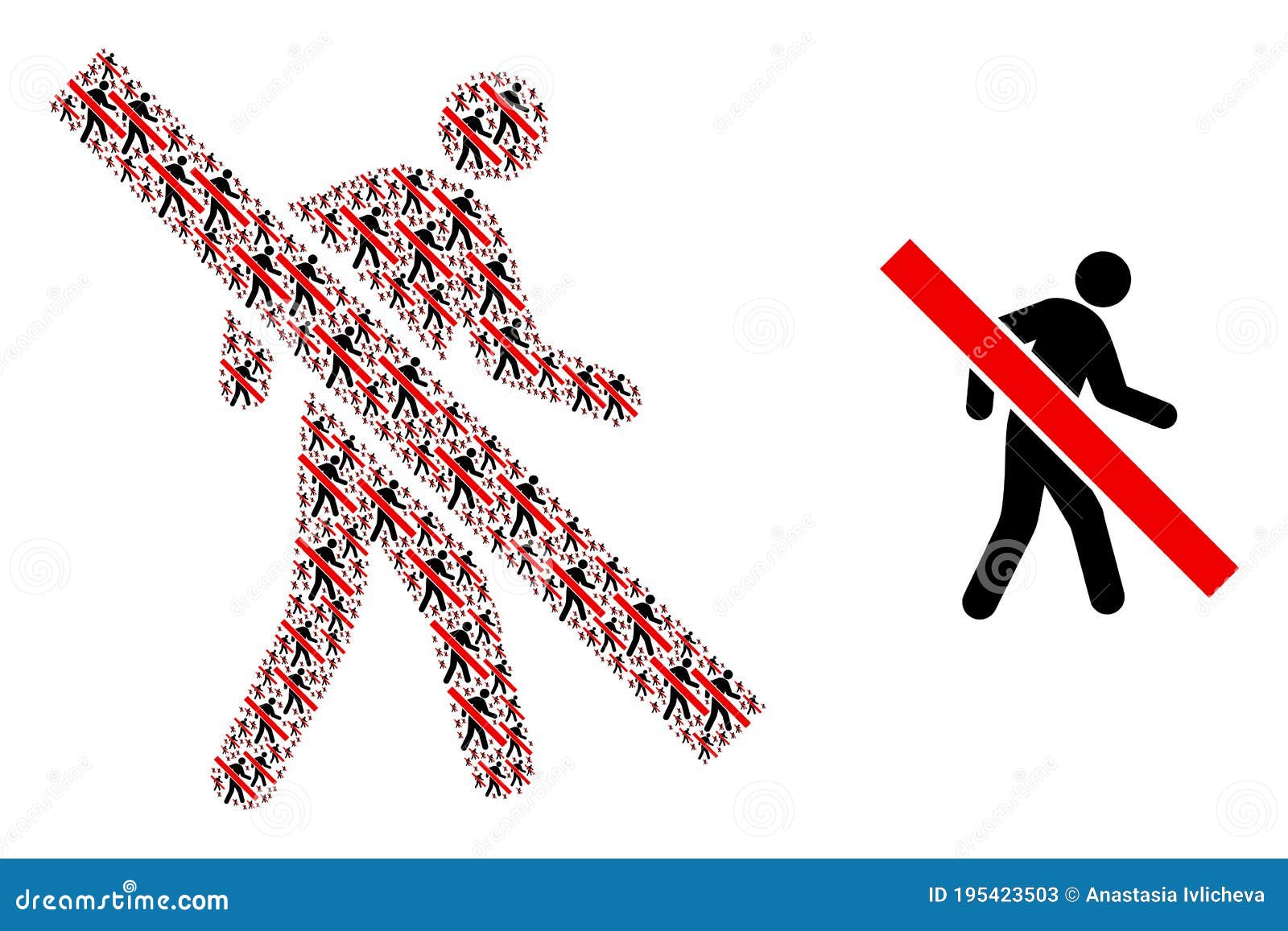 Stop Walking Pedestrian Mosaic of Stop Walking Pedestrian Items and ...