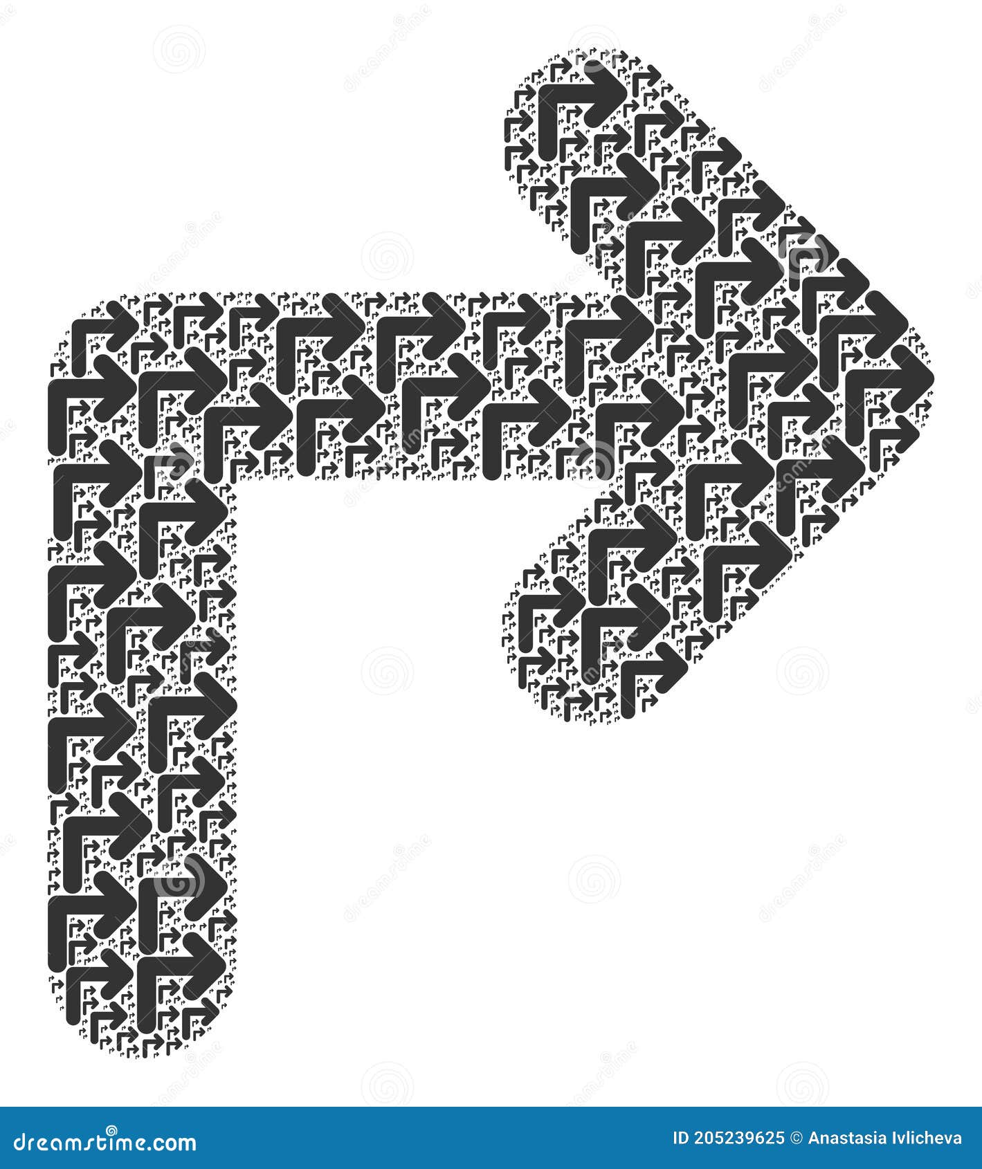 Turn Right Recursion Collage of Itself Items Stock Vector ... Turn Right Recursion Collage of Itself Items Stock Vector ...