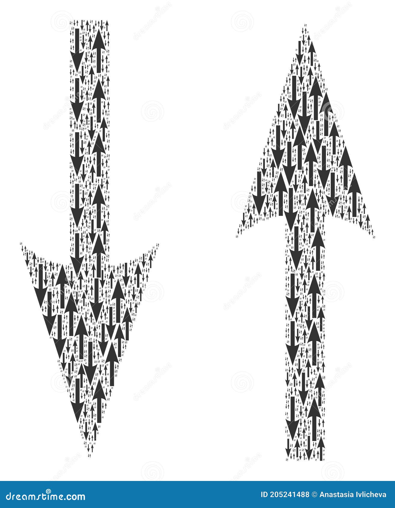 Vertical Exchange Arrows Recursion Mosaic of Itself Icons Stock Vector ...