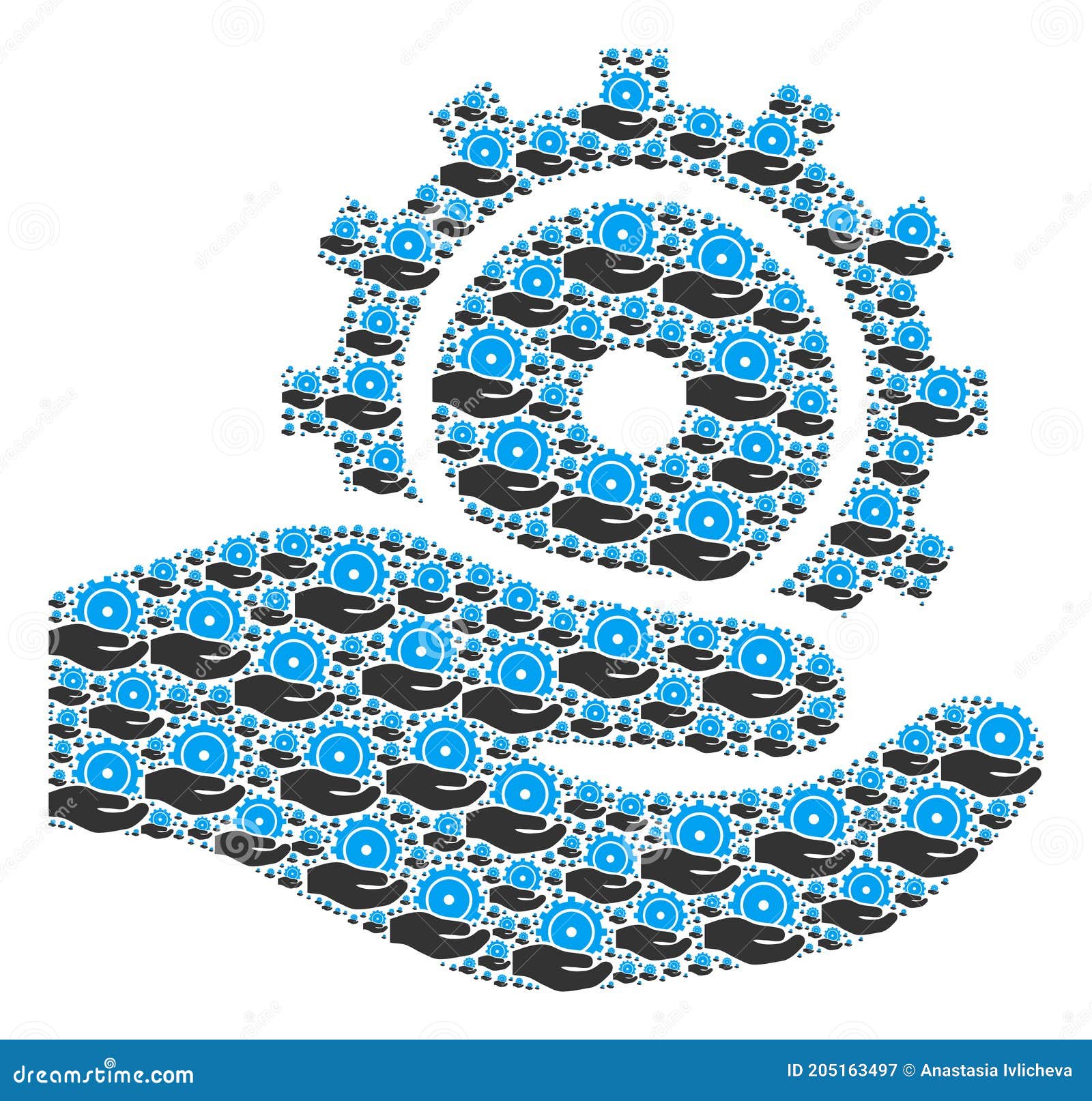 Development Service Recursion Collage of Itself Icons Stock Vector ...