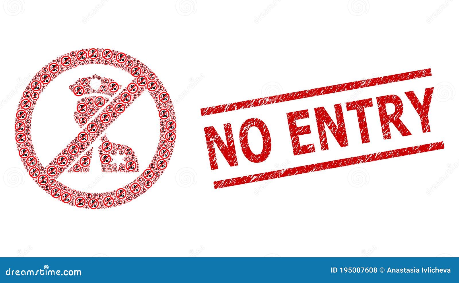 No Entry Police Collage of No Entry Police Items and Distress No Entry ...