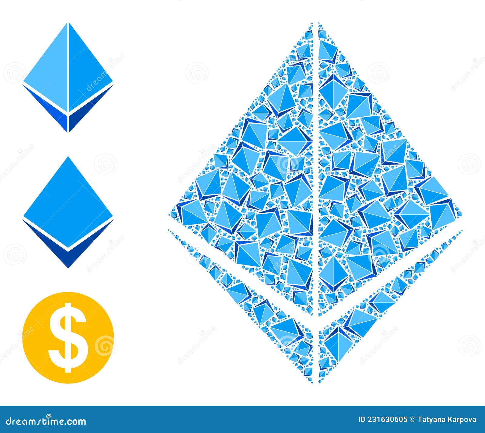 Recursive Crystal Icon Self Composition Stock Vector - Illustration of ...