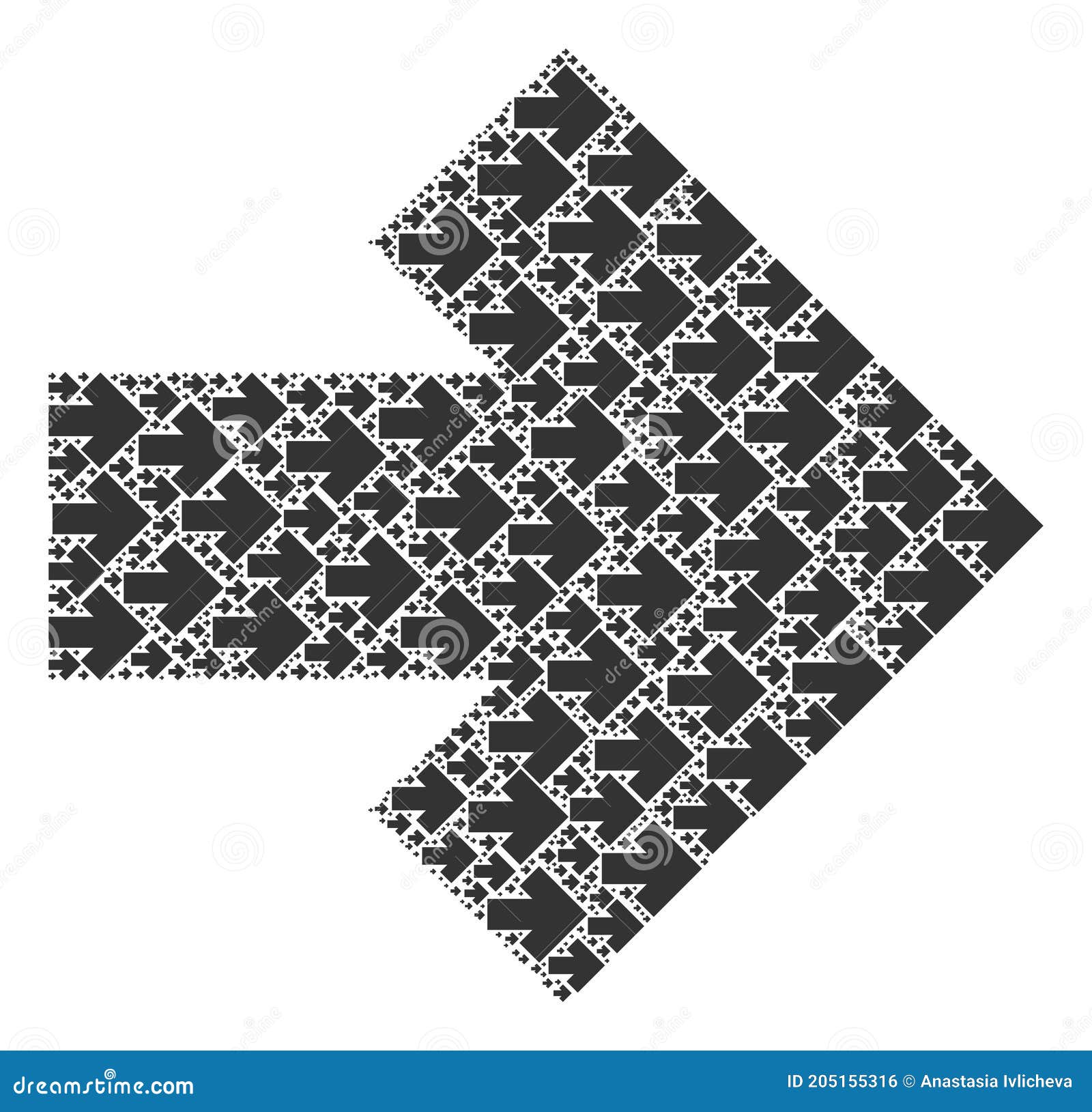 Arrow Right Recursive Mosaic of Itself Items Stock Vector ...