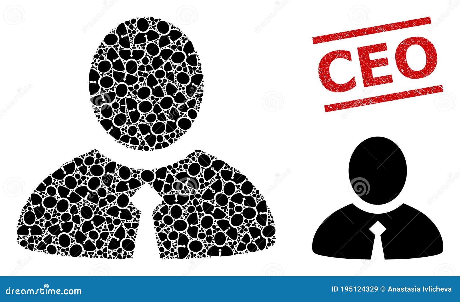 Clerk Collage of Clerk Icons and Distress Ceo Seal Stamp Stock Vector ...