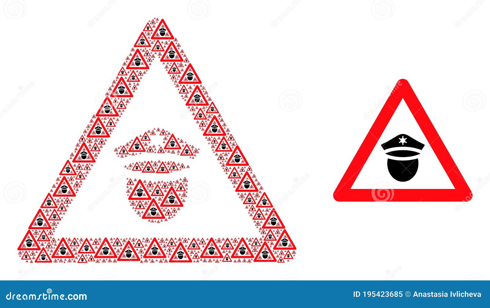 Police Danger Mosaic of Police Danger Icons and Source Icon Stock ...