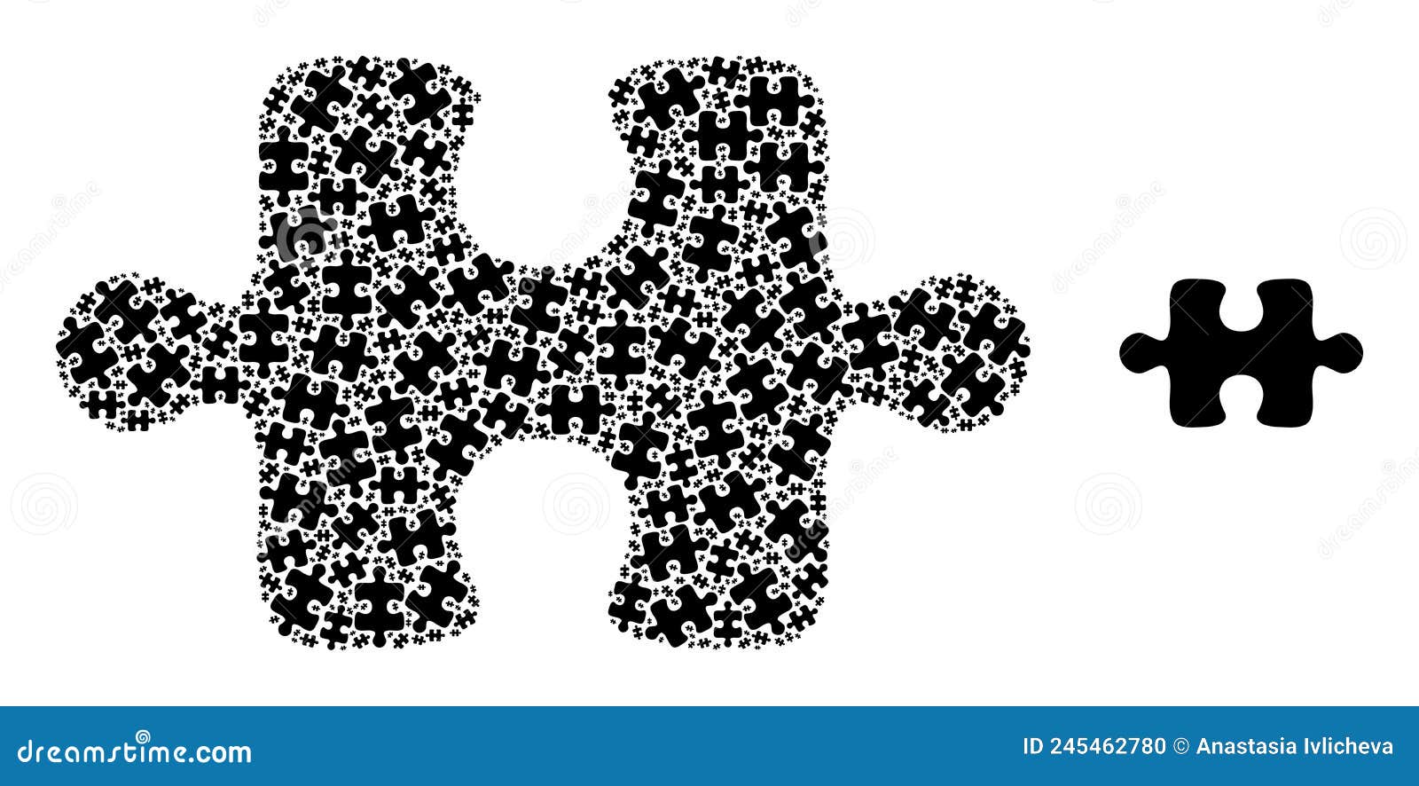 Puzzle Item Recursion Collage of Puzzle Item Icons Stock Vector ...