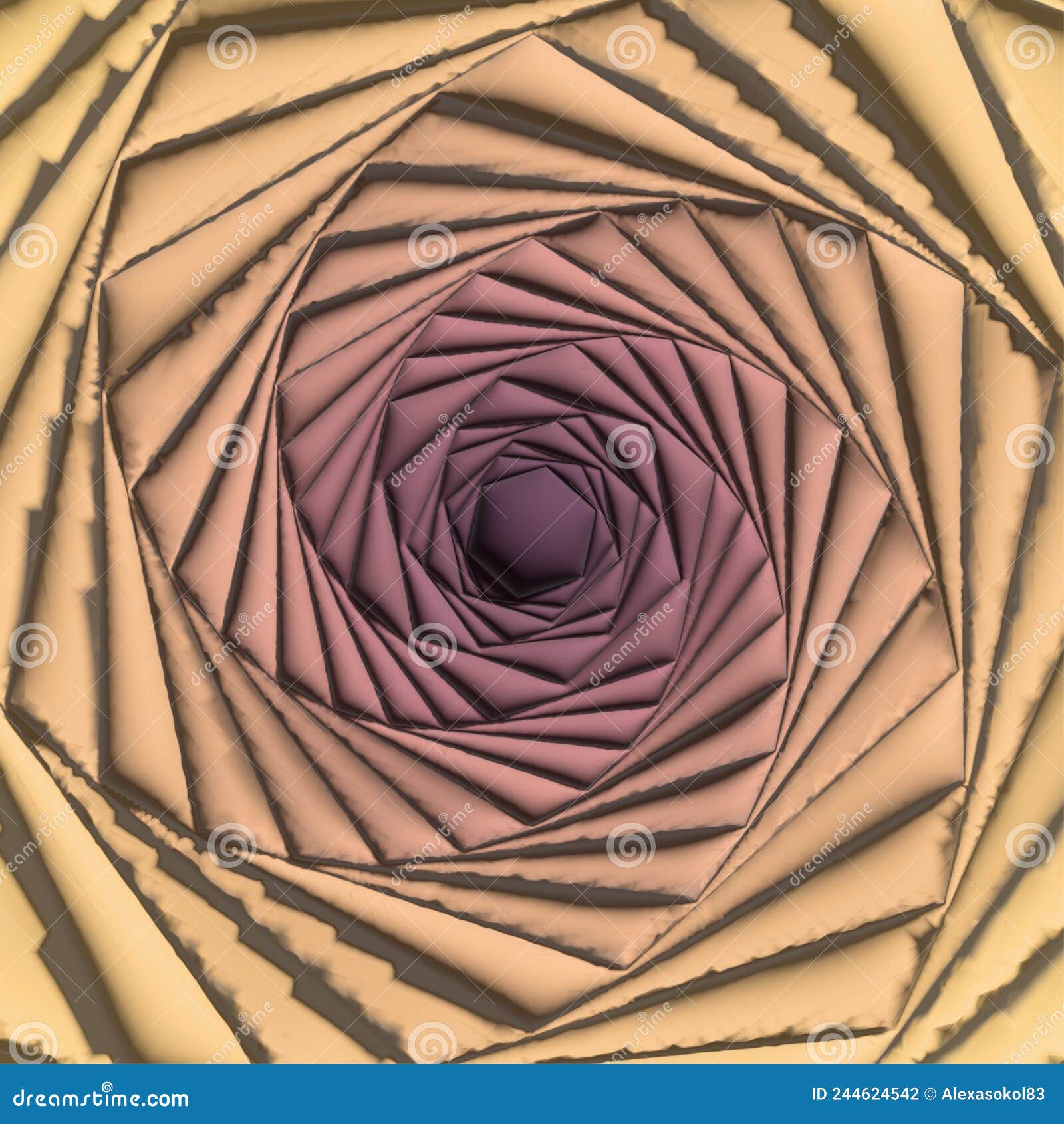 Recursive Symmetrical Patterns of Colorful Warped Shapes, Abstract ...