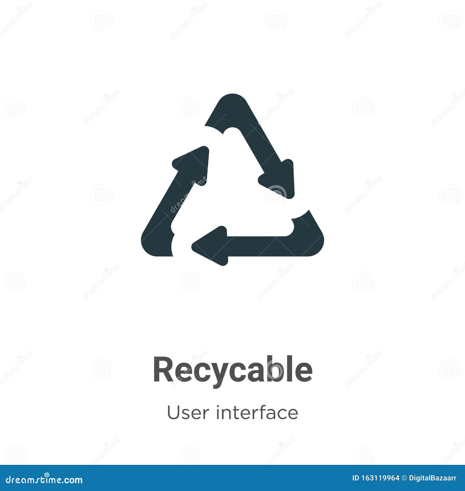 Recycable Icon On White Background. Simple Element Illustration From UI ...