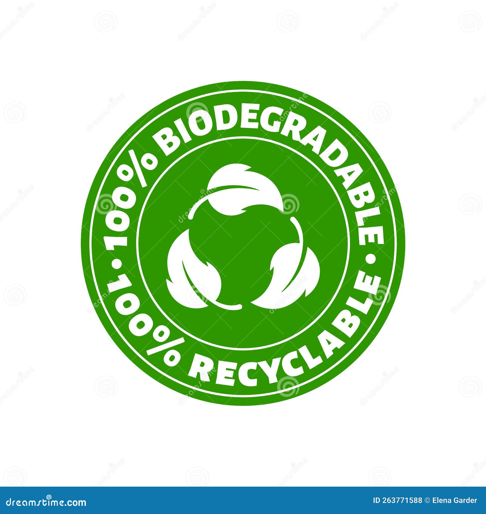 Recyclable Biodegradable Compostable Circle Green Inons. Vector Eco Bio ...