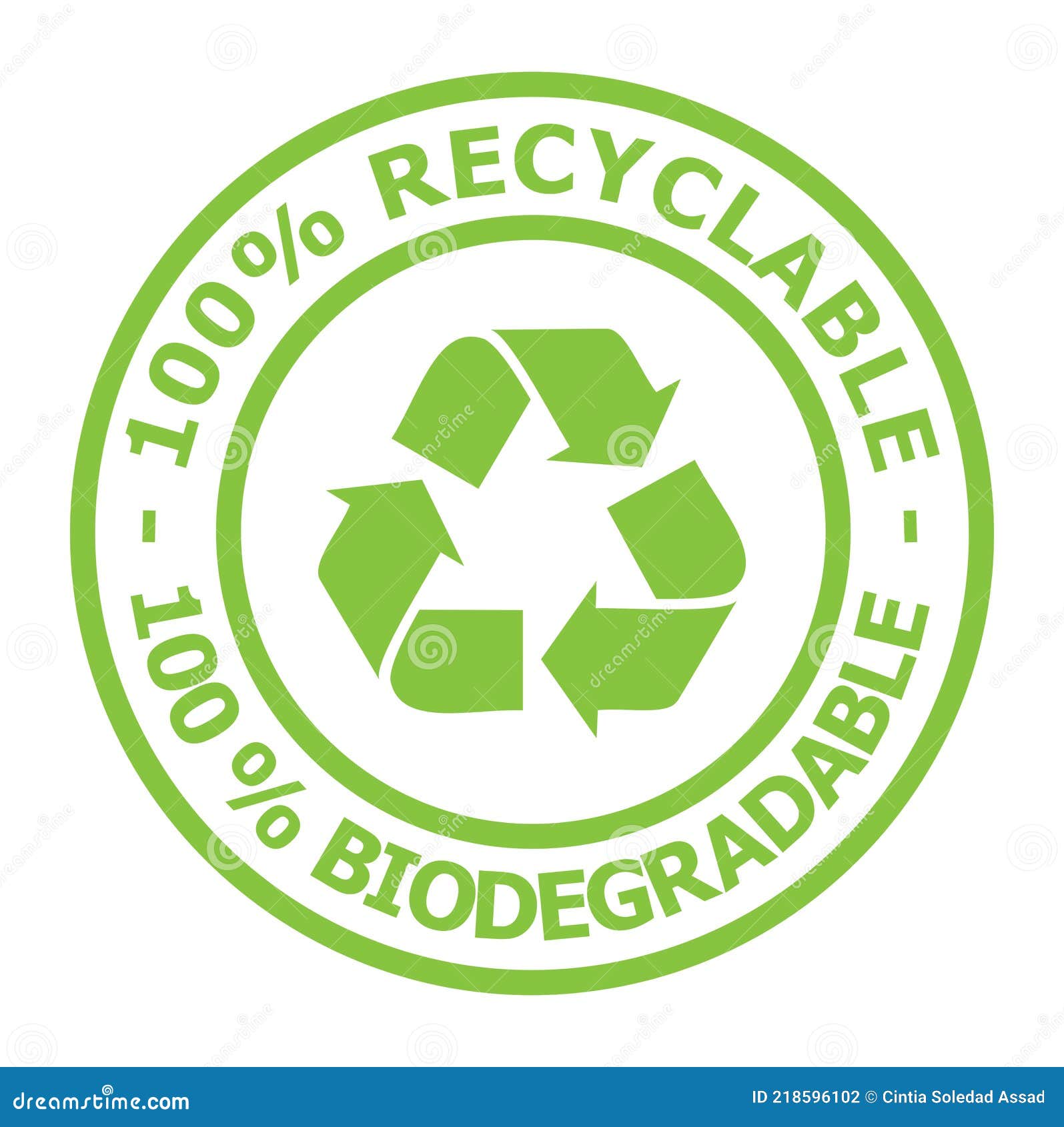 RECYCLABLE and BIODEGRADABLE SEAL ICON with THREE ARROWS SYMBOL Stock ...